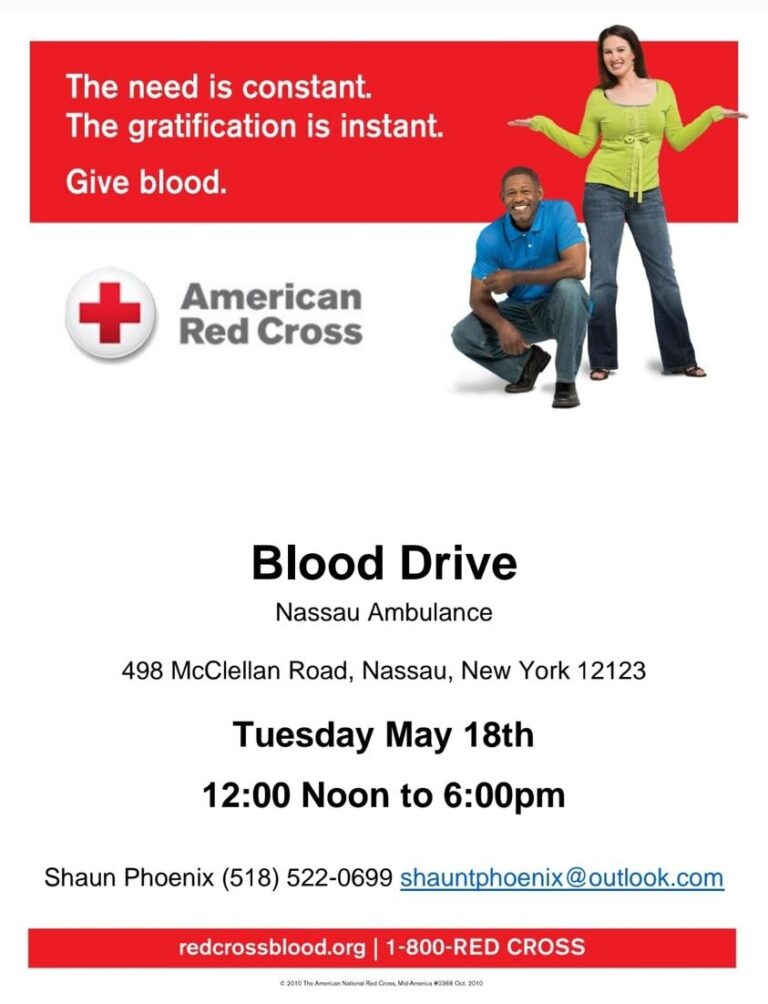 Thank you for coming out and supporting the Red Cross Blood Drive